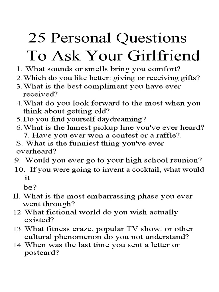 Girlfriend Questions | PDF | Art