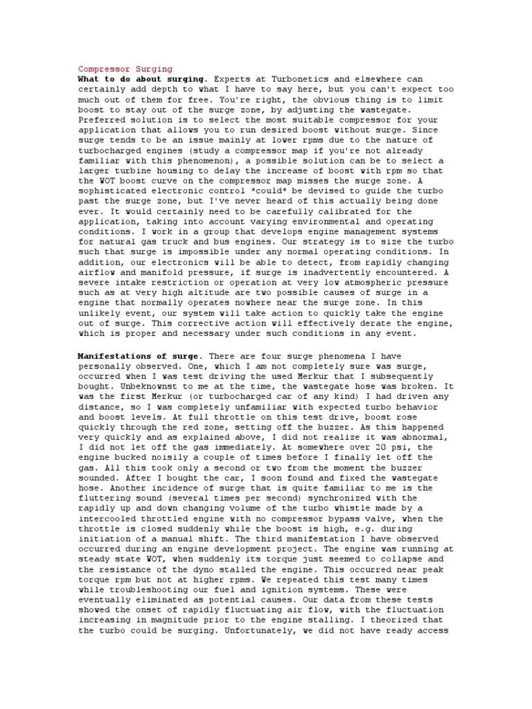 Compressor Surging | PDF | Turbocharger | Rotating Machines