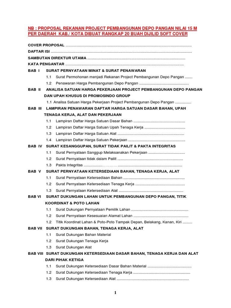 Susunan Proposal Maincont Projection | PDF