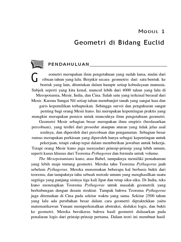 Modul Geometri Euclid | PDF | Metode & Bahan Ajar | Sains & Matematika