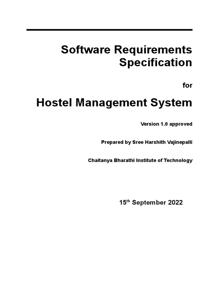 Hostel Management System Requirements | PDF | Graphical User Interfaces | Databases