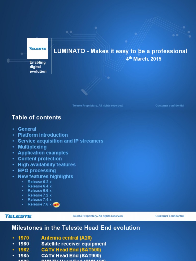 Luminato Teleste ISDBT | PDF | Cable Television | Media Formats