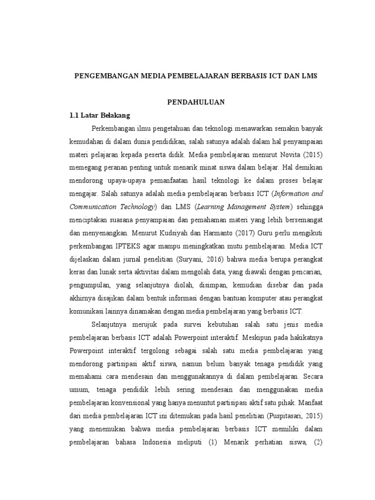Pengembangan Media Pembelajaran Berbasis ICT Dan LMS | PDF