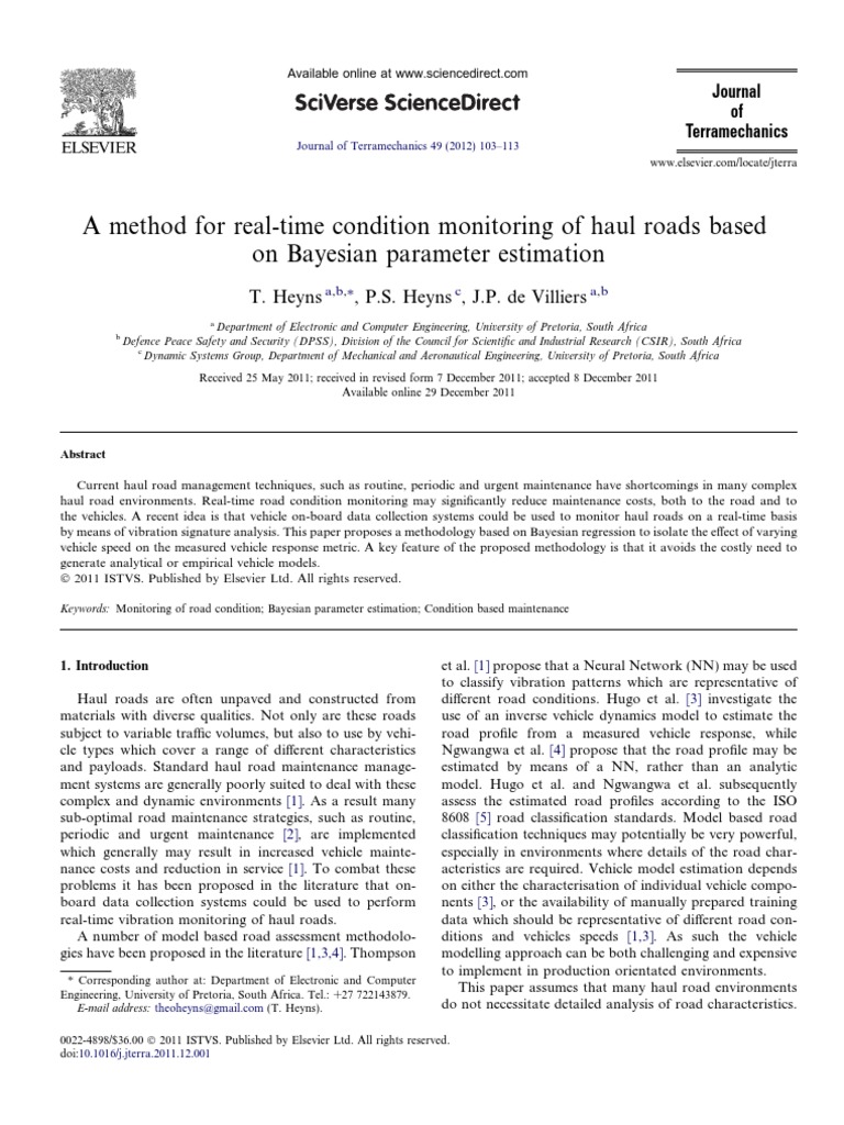 A Method For Real Time Condition Monitoring Of Haul Roads Based Pdf
