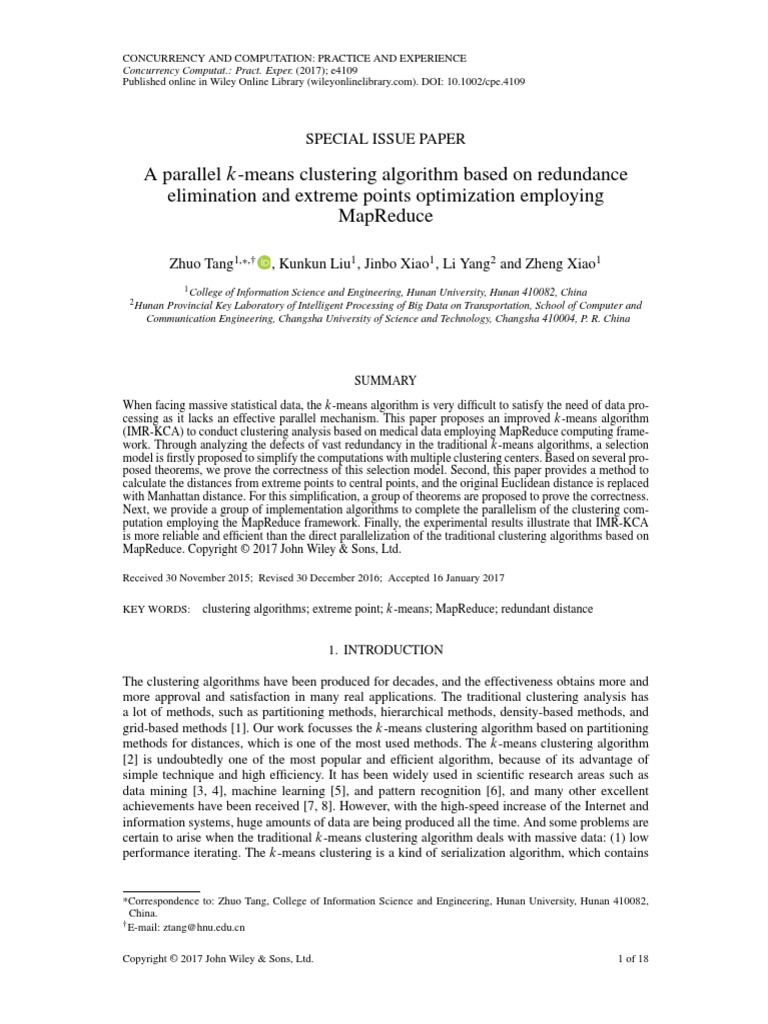 A Parallel K Means Clustering Algorithm Based On Redundance Elimination And Extreme Point