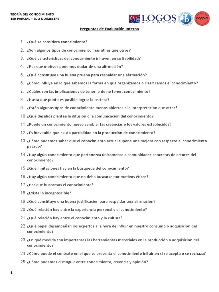 35 Preguntas para Exposición Oral | PDF | Conocimiento | Ciencia cognitiva