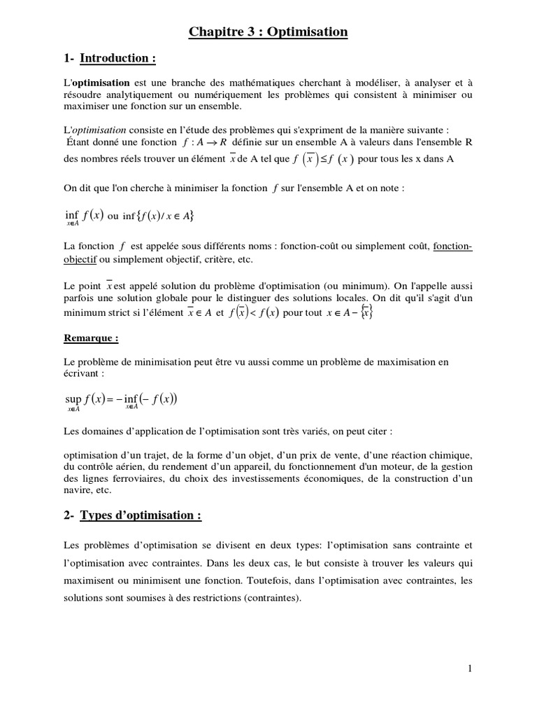 Chapitre 3 | Descargar gratis PDF | Optimisation mathématique | Mathématiques de l'informatique
