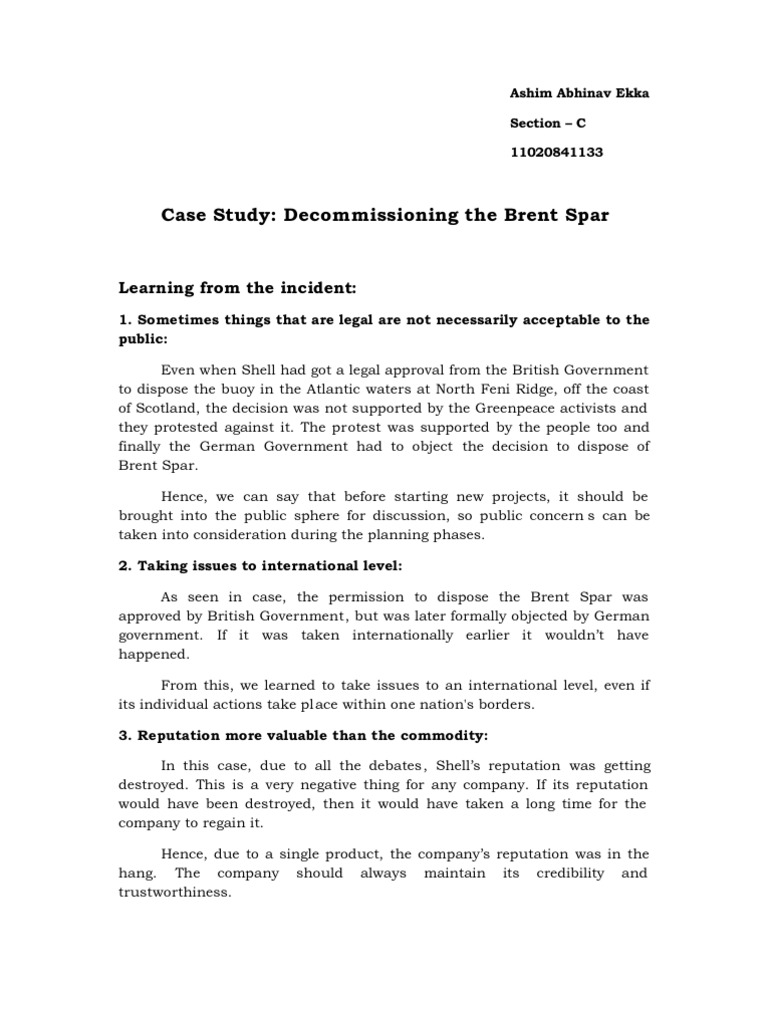 Brent Spar Incident Overview | PDF