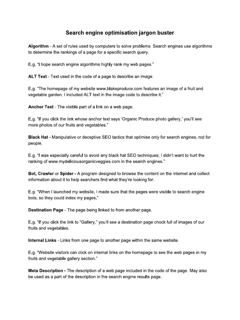 SEO Jargon Buster | PDF SEO Jargon Buster | PDF