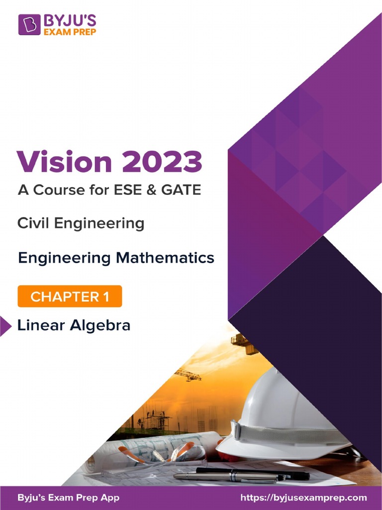 Vision 2023 Engg Mathematics Chapter 1 Linear Algebra Civil 10 | PDF ... Vision 2023 Engg Mathematics Chapter 1 Linear Algebra Civil 10 | PDF ...