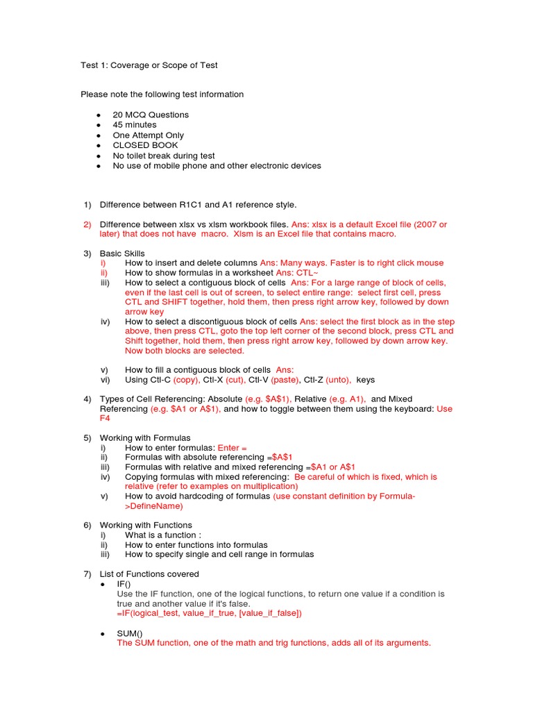 Bus100 - Test1 - Scope With Notes | PDF | Array Data Structure ...