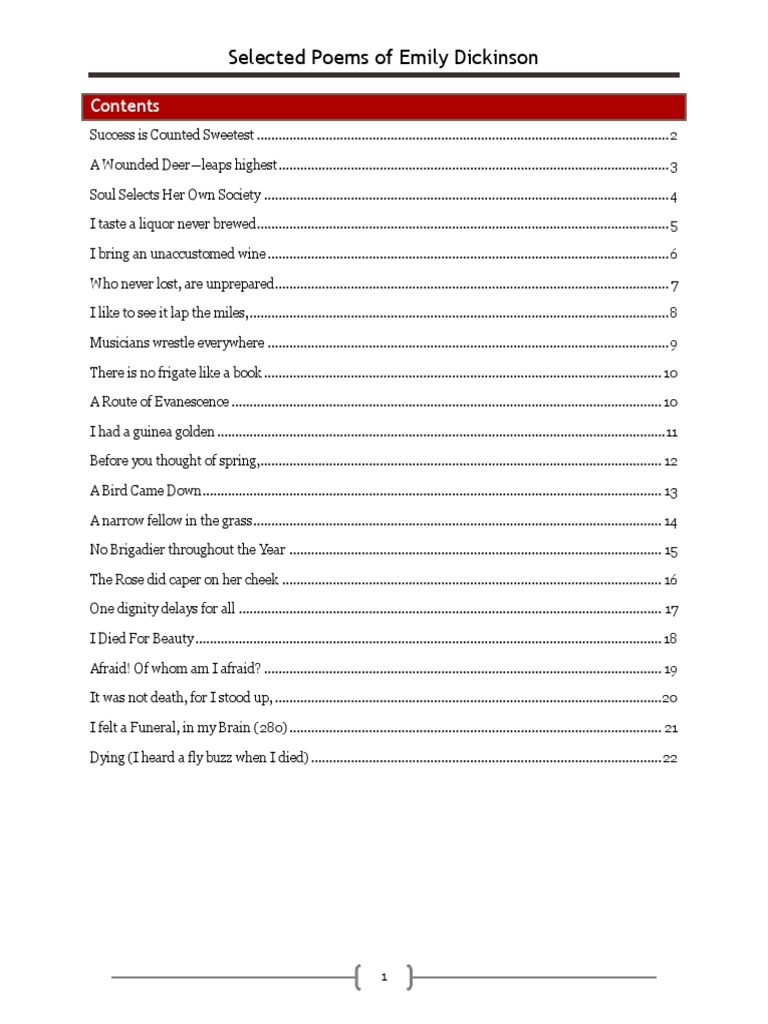 Selected Poems by Emily Dickinson | PDF | Poetry