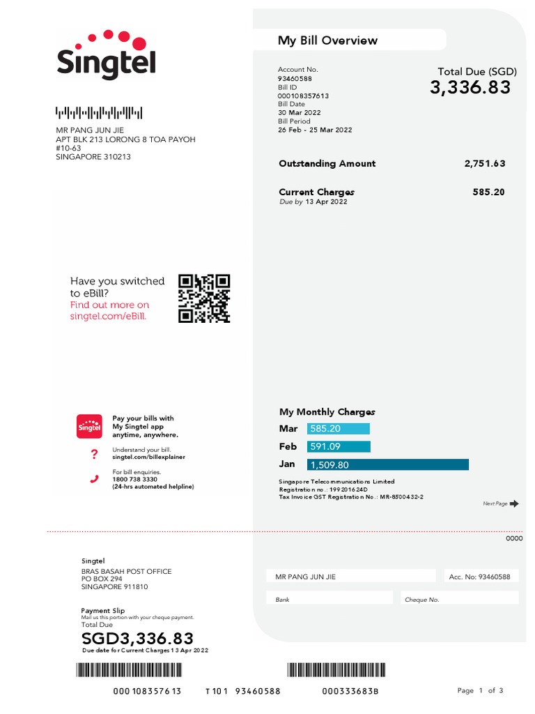 MR PANG JUN JIE Bill 5 | PDF | Cheque | Payments