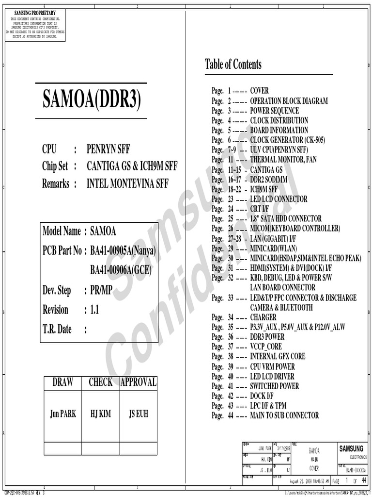Samsung X360 Samoa BA41-00905A BA41-00906A Schematic Diagram | PDF | Computer Related ...
