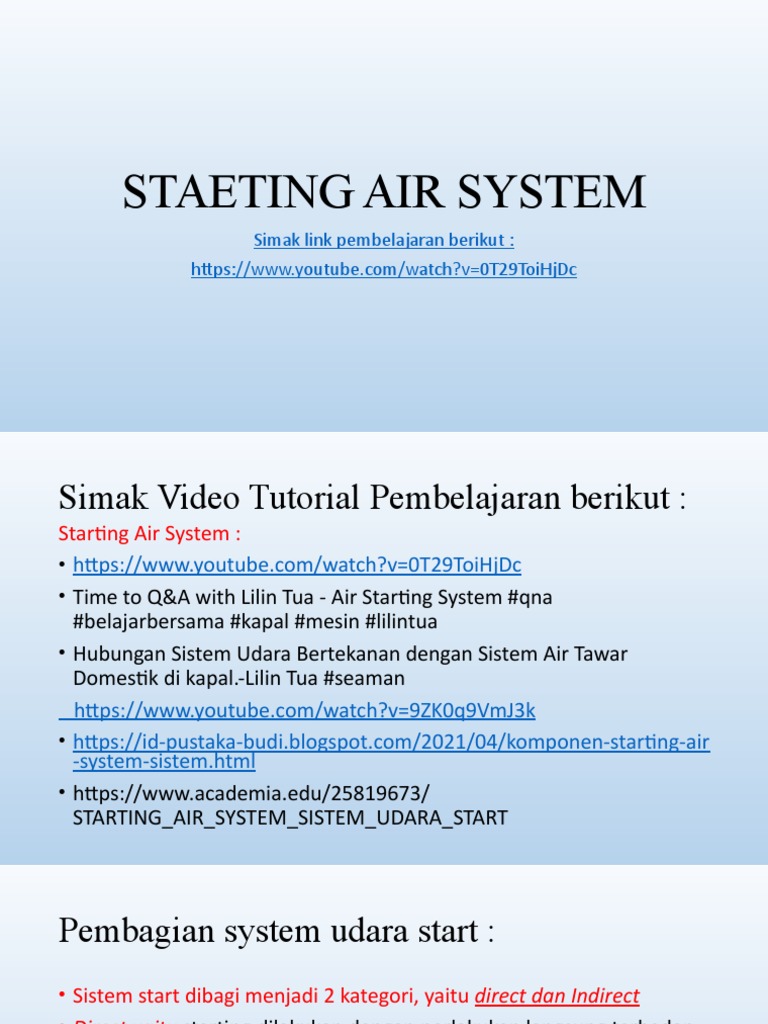 Starting Air System | PDF