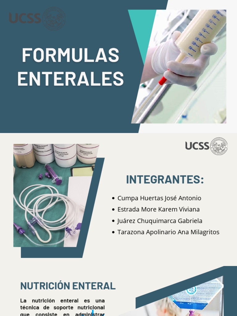 Administración de nutrición enteral: vías, fórmulas, selección y ...