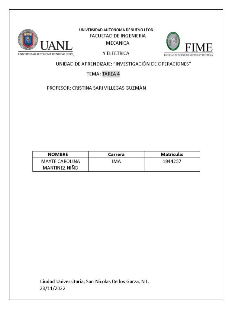 Tarea 4 Io 1844257 | PDF