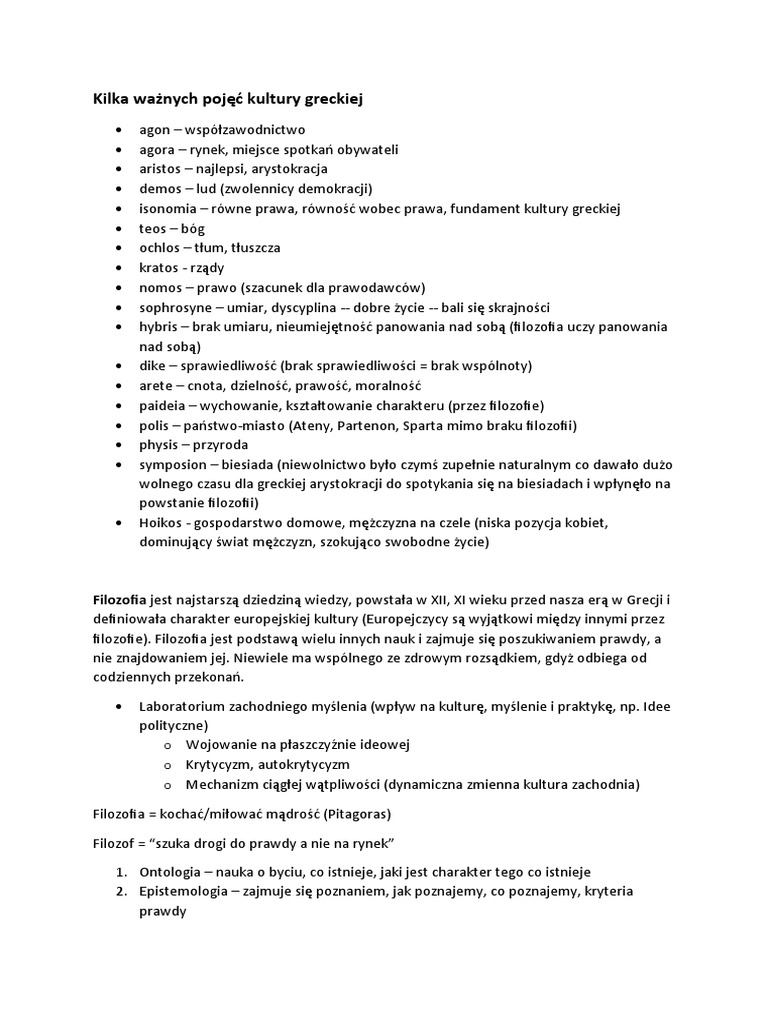 Historia Filozofii Notatki | PDF