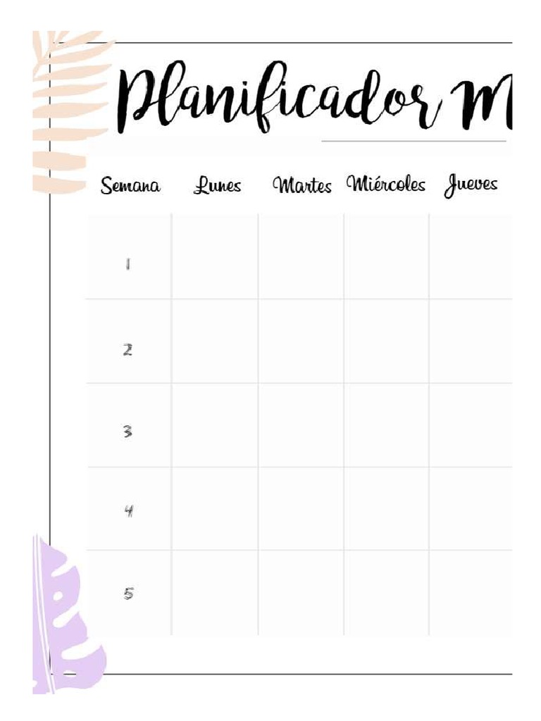 Planeador Mensual | PDF