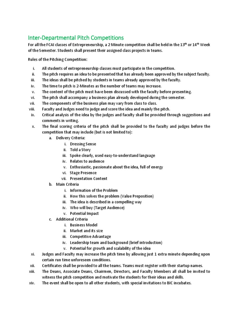 Pitch Competition | PDF | Business | Cognition