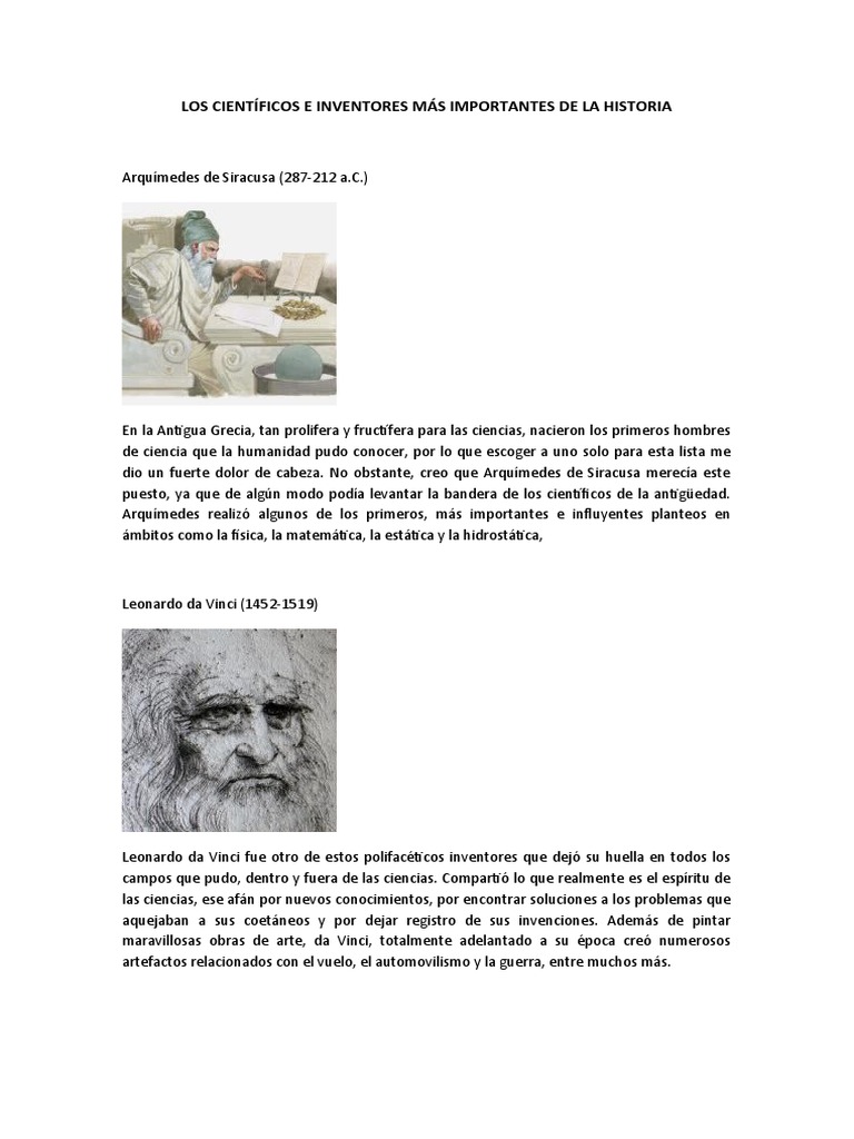 Cientificos y Sus Aportes | PDF | Science | Isaac Newton