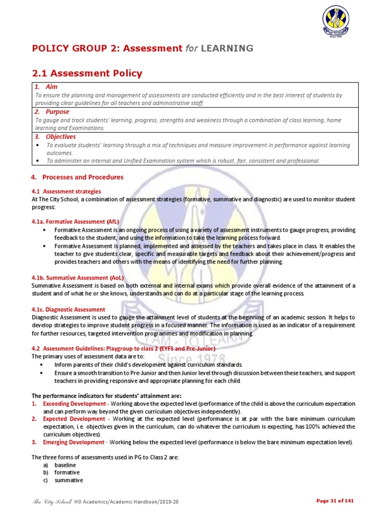 Assessment and Exam Policy | PDF | Educational Assessment | Phonics