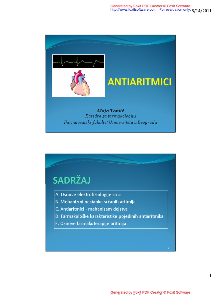 ANTIARITMICI | PDF