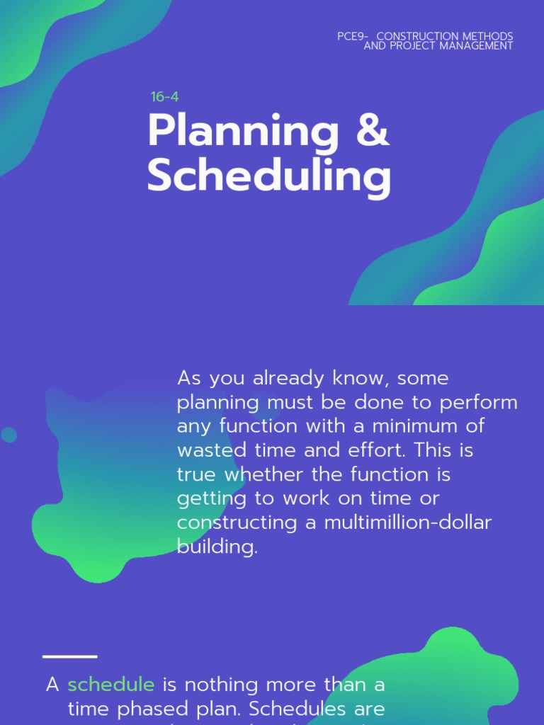Group 6 & 7 - Planning and Scheduling | PDF
