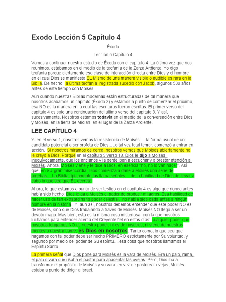 Éxodo 4: Señales y Poder Divino | PDF | Moisés | Libro del éxodo