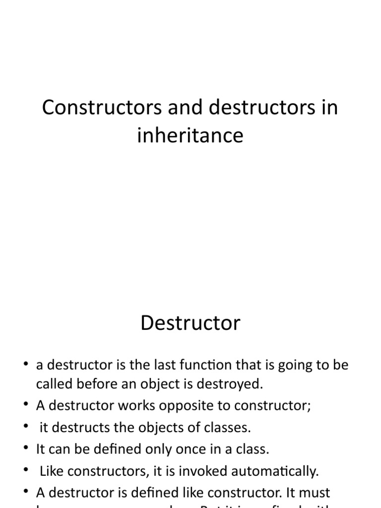 Constructors And Destructors In C Pdf Constructor Object Oriented Programming Programming