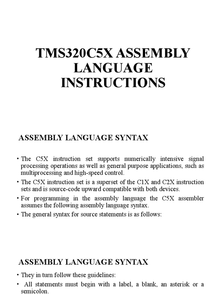 Tms320c5x Assembly | PDF | Assembly Language | Computer Engineering