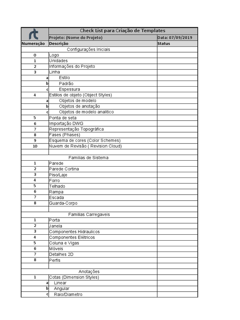 Check List Template | PDF | Engenharia Civil | Setores econômicos