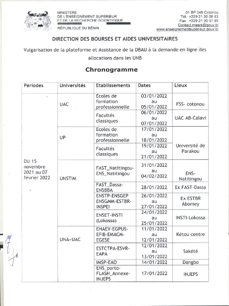 Chronogramme Ouverture de La Plateforme0001 | PDF