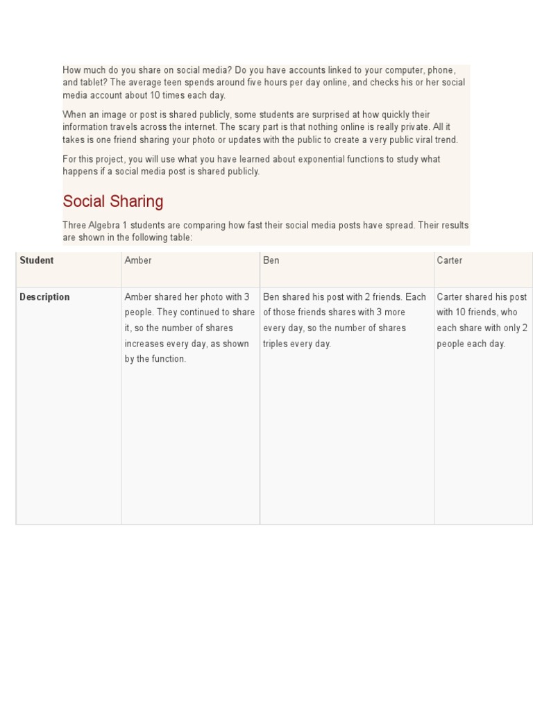 03 04 Graphing Exponential Functions Pdf Social Media Popular