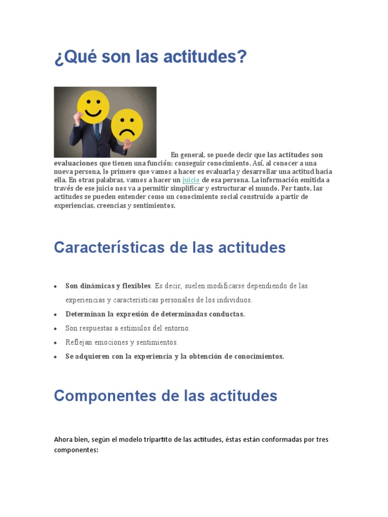 Actitudes | PDF | Actitud (psicología) | Comportamiento