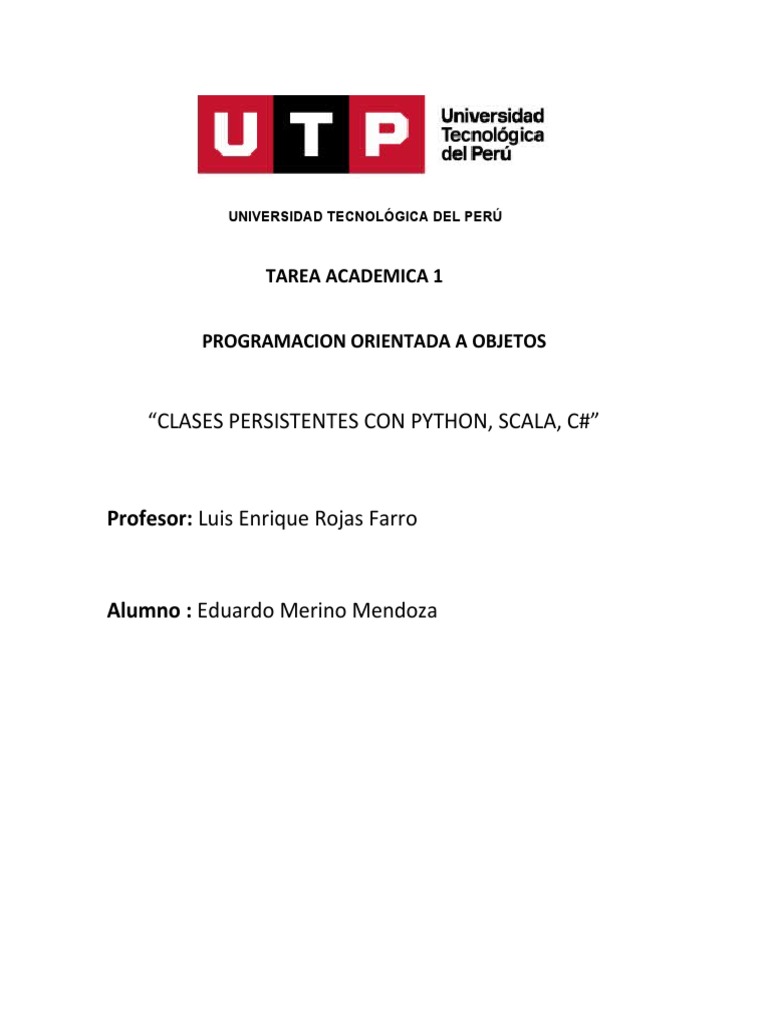 Clases Persistentes Con Python Scala C Pdf Python Lenguaje De Programación Lenguaje