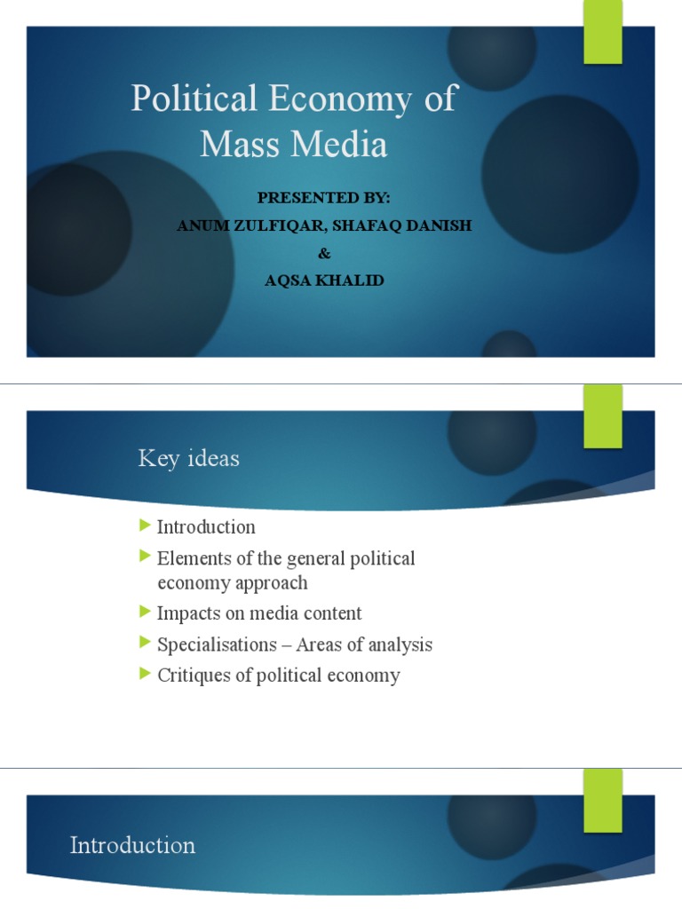 Political Economy of Mass Media-1 | PDF | Mass Media | Political Science