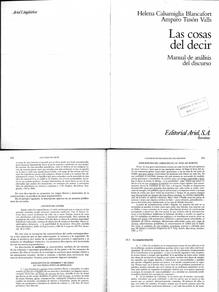 Calsamiglia, H. Tusón, A. La Argumentación-2 | PDF | Certeza | Argumento