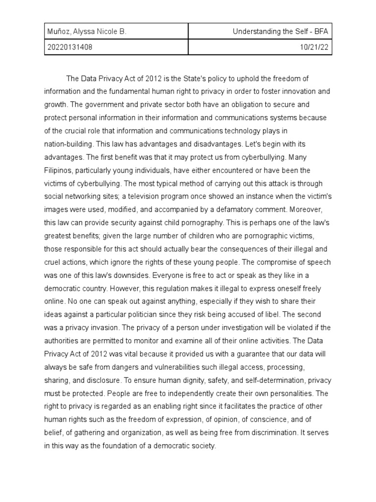 Importance of Data Privacy Act of 2012 | PDF | Privacy | Right To Privacy
