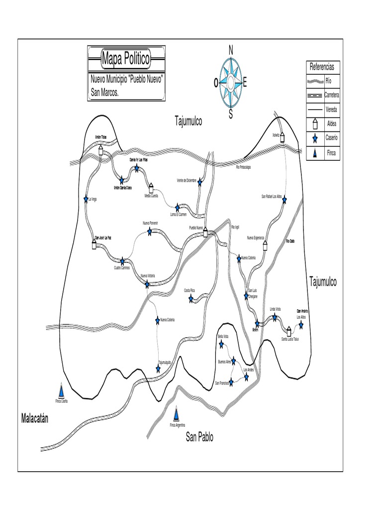 Mapa Politico, Pueblo Nuevo | PDF