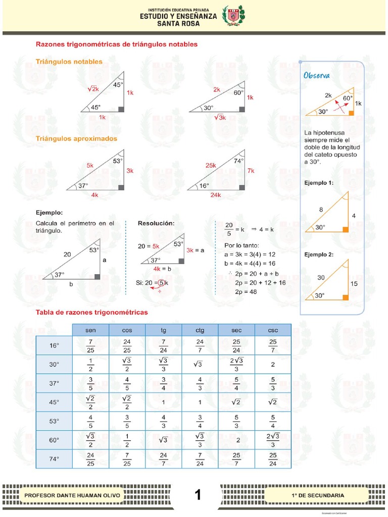 Practica Dirigida - 1° Sec | PDF Practica Dirigida - 1° Sec | PDF