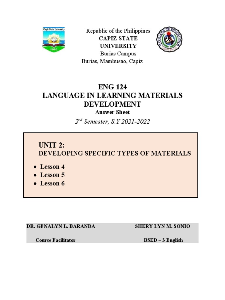 Eng 124 - Unit 2 L 4-6 | PDF | Learning | Teaching Method