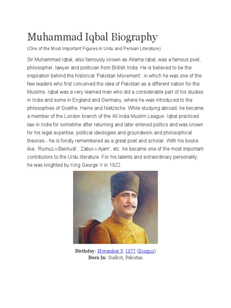 DR Allama Muhammad Iqbal | PDF