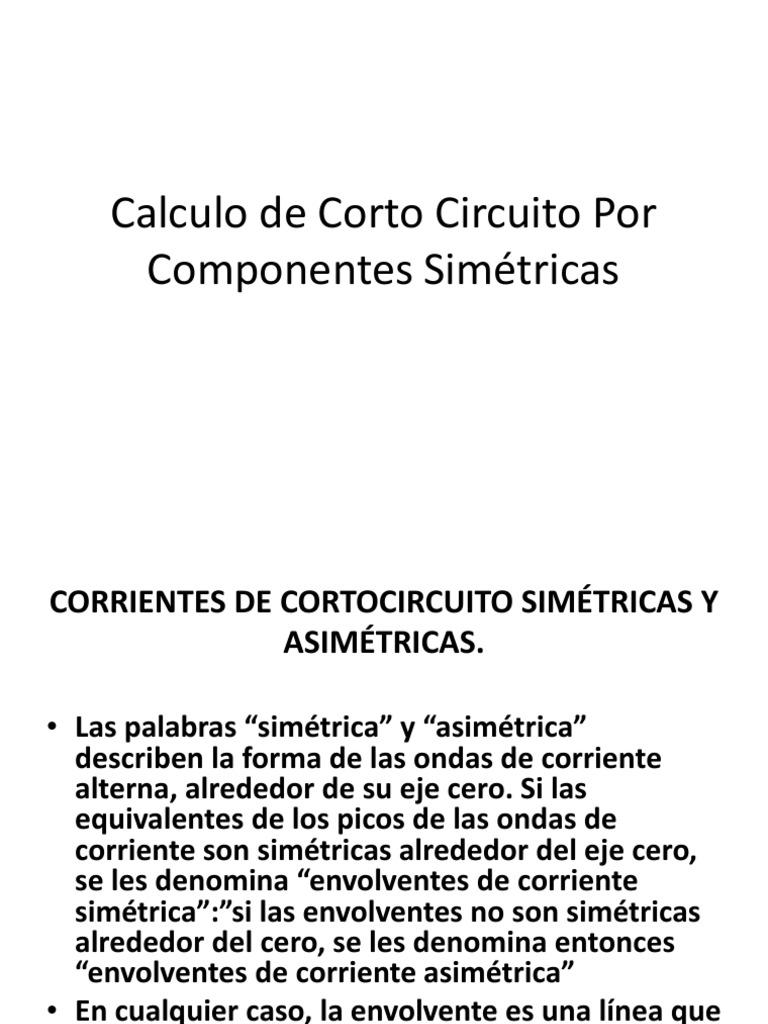 Calculo de Corto Circuito Por Componentes Simetricas | PDF