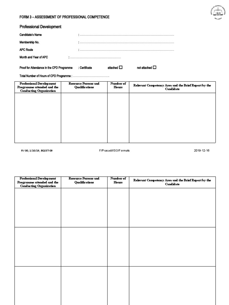 37 - RV 00,1.10.19, BQSET-09 Form 3 - APC | PDF | Justice | Crime & Violence