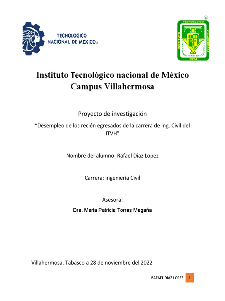 Desempleo de Los Recién Egresados de La Carrera de Ing Civil en El Itvh ...