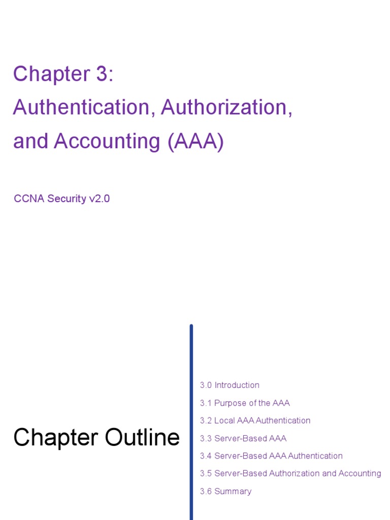 CCNASv2 - InstructorPPT - CH3 AAA Updated | PDF | Radius | Information ...