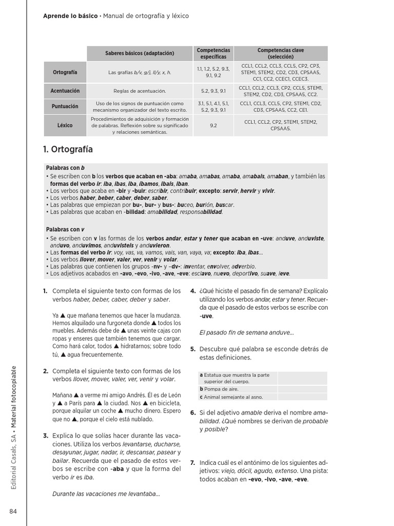 Aprende-Lo-Ba-Sico-Manual-De-Ortografi-A-Y-Le-Xico - 1 Eso | PDF | Lingüística