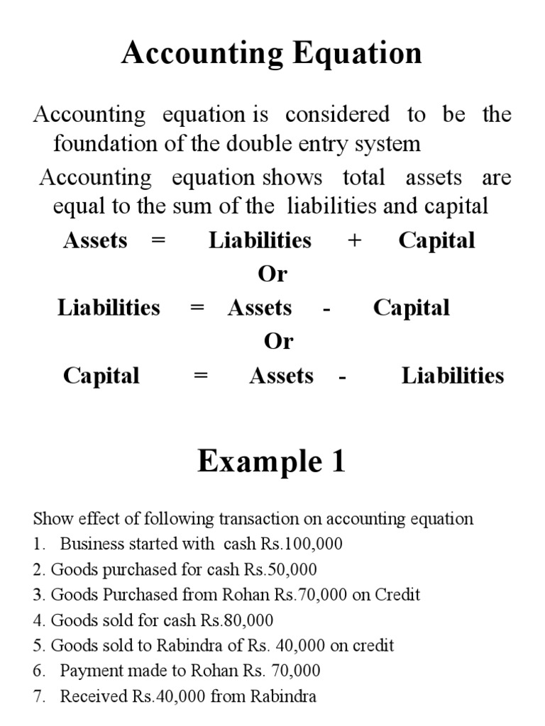 Accounting Equation | PDF | Debits And Credits | Trade