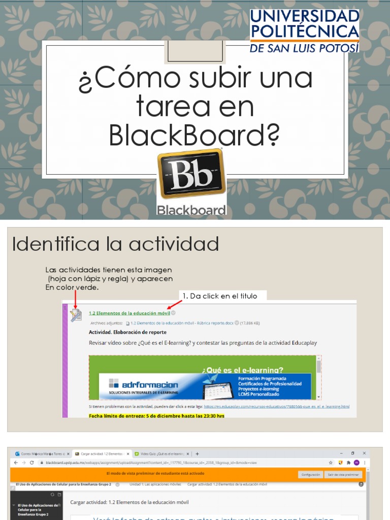 Cómo Subir Tareas en BlackBoard | PDF